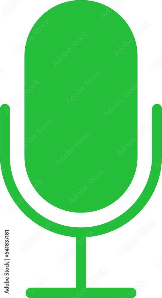 Microphone icon in green. Mic symbol in png. Music sign. Microphone on ...