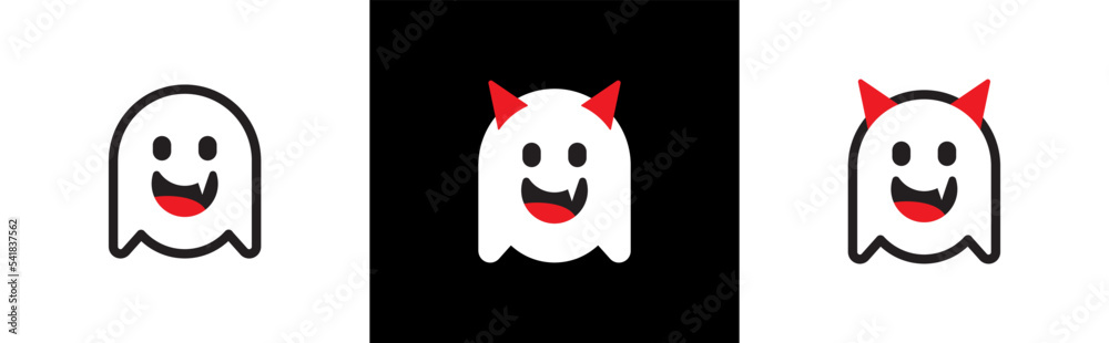 Ghost icon. Ghost fairy tale symbol signs stickers, vector illustration ...