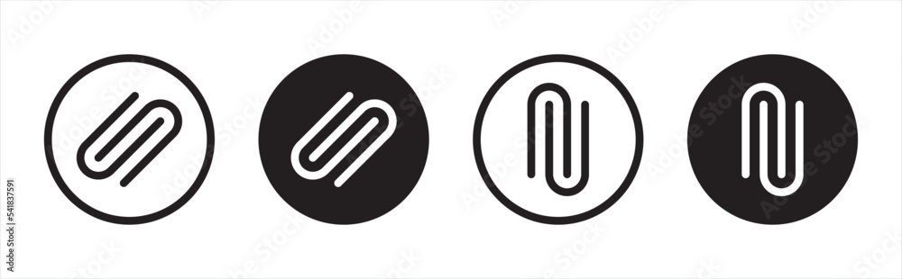 paper clip icon style. email attachment symbol. attached link file ...