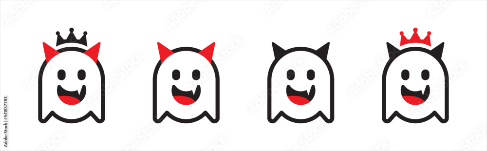 Ghost icon. Ghost fairy tale symbol signs stickers, vector illustration ...
