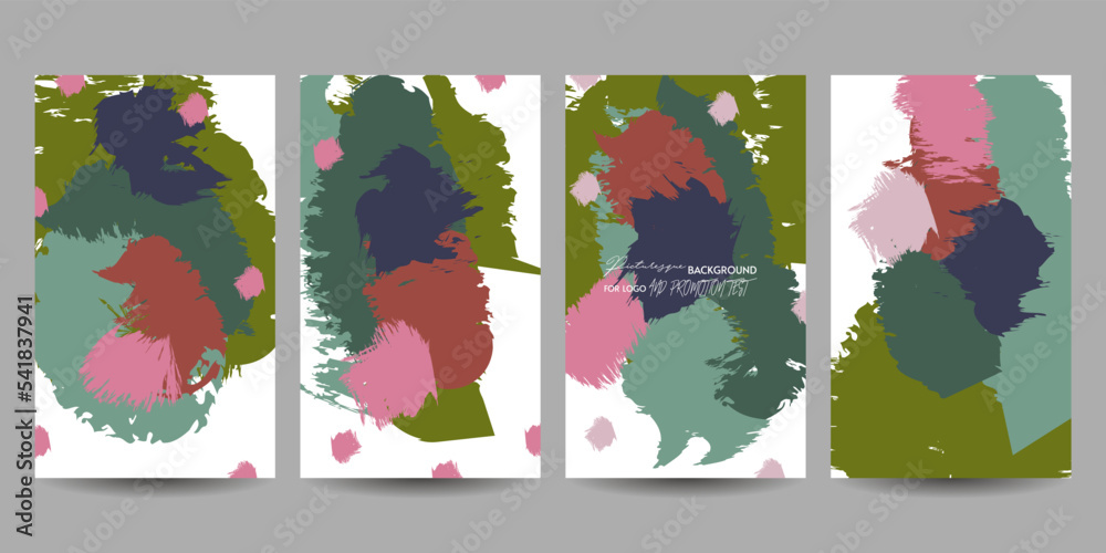 Elegant natural pastel muted pale calm tones card templates set ...