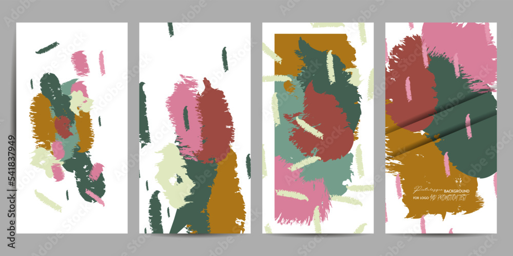 Elegant natural pastel muted pale calm tones card templates set ...