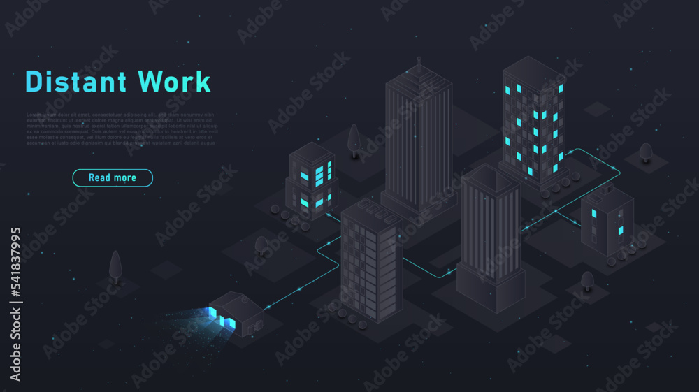 Distant Work concept Stock Vector | Adobe Stock