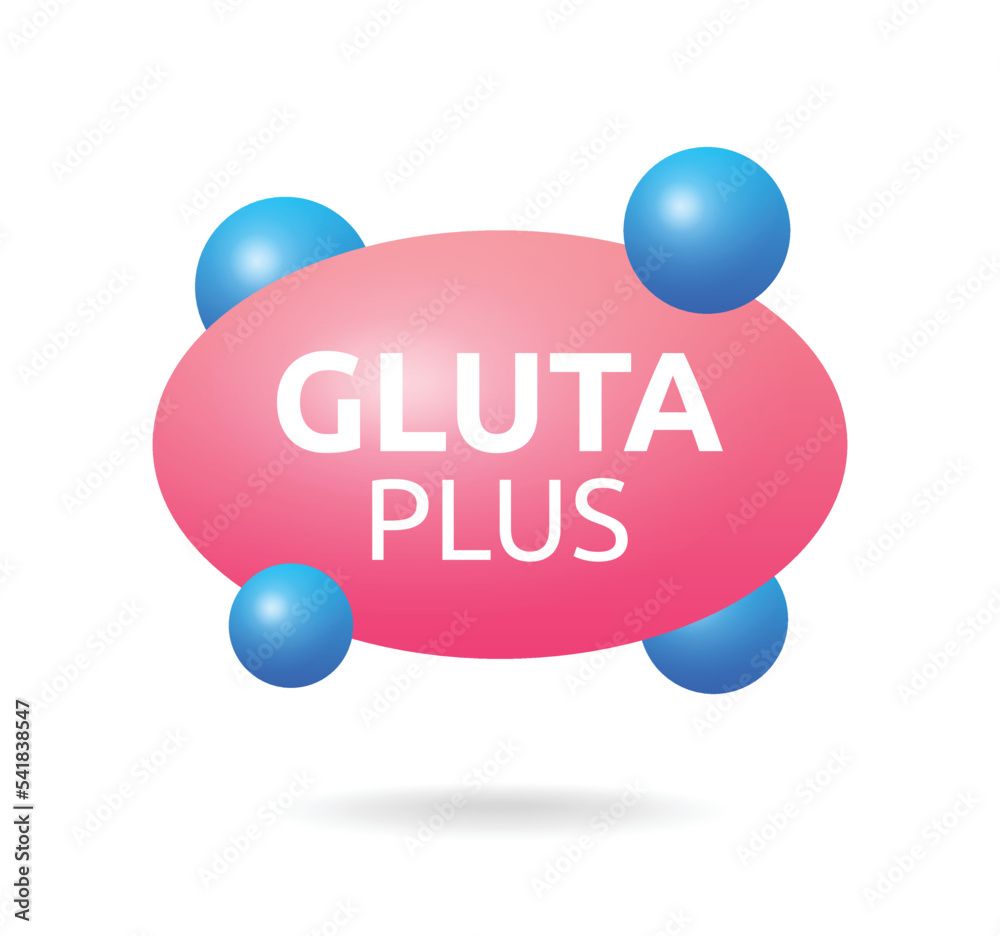 Gluta plus collagen icon element isolated on white background. Skincare ...