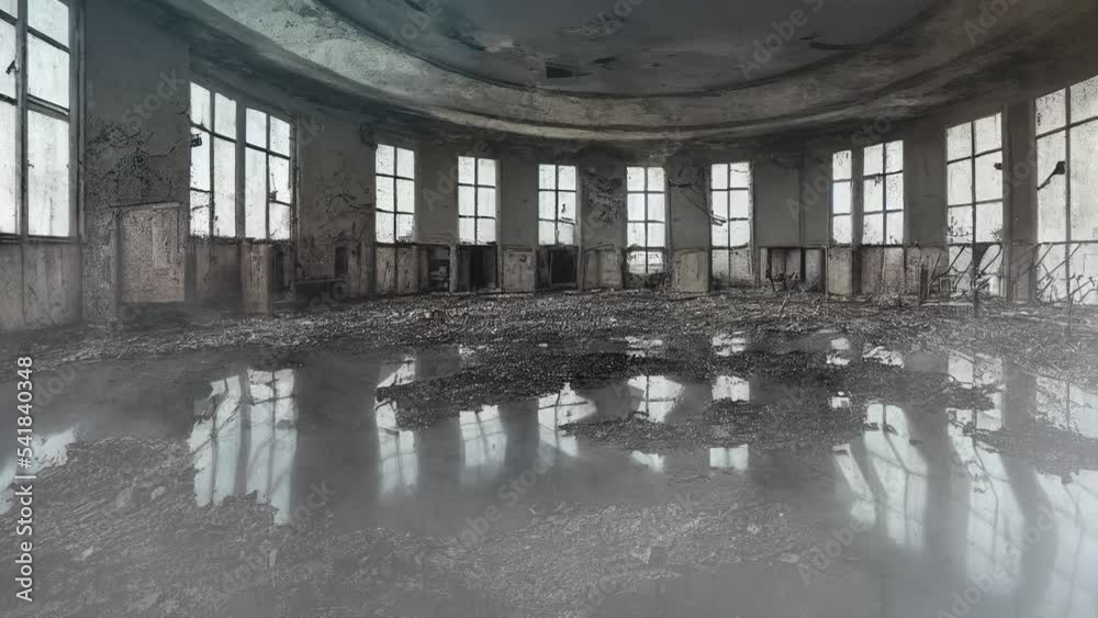 Abandoned radioactive control room of Chornobyl old Nuclear power plant ...