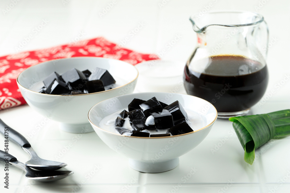 Cincau Hitam or Grass Jelly Mesona Chinensis). Southeast Asia Popular ...