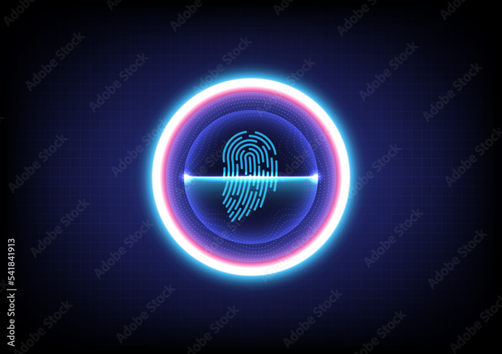 Fingerprint scanner concept for secure access, background vector design ...