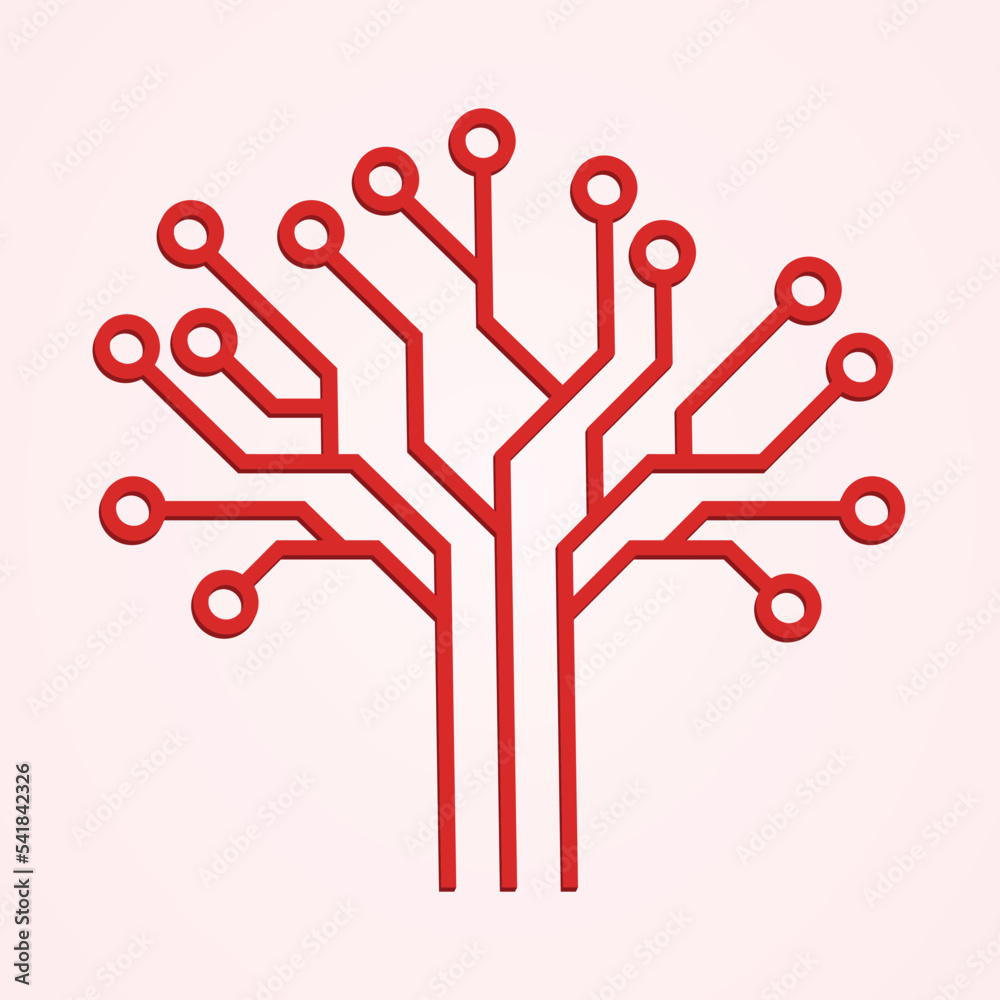 tech tree electrical circuit digital logo vector illustration. Stock ...