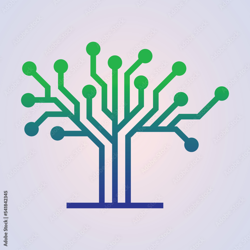 Green Technology tree stylized as an electronic circuit Stock Vector ...