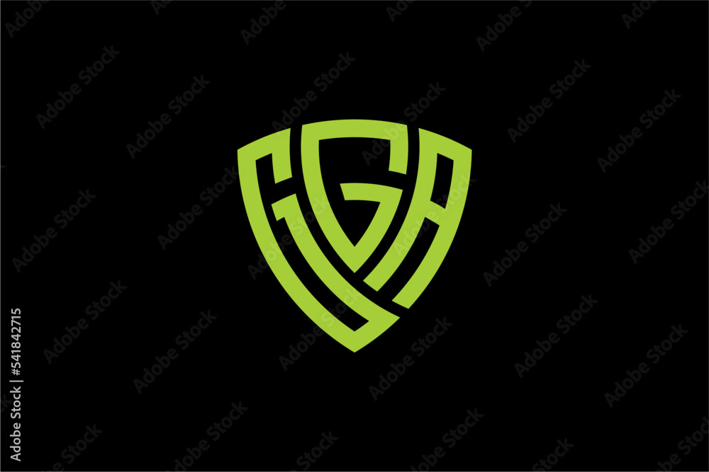 GGA creative letter shield logo design vector icon illustration Stock ...