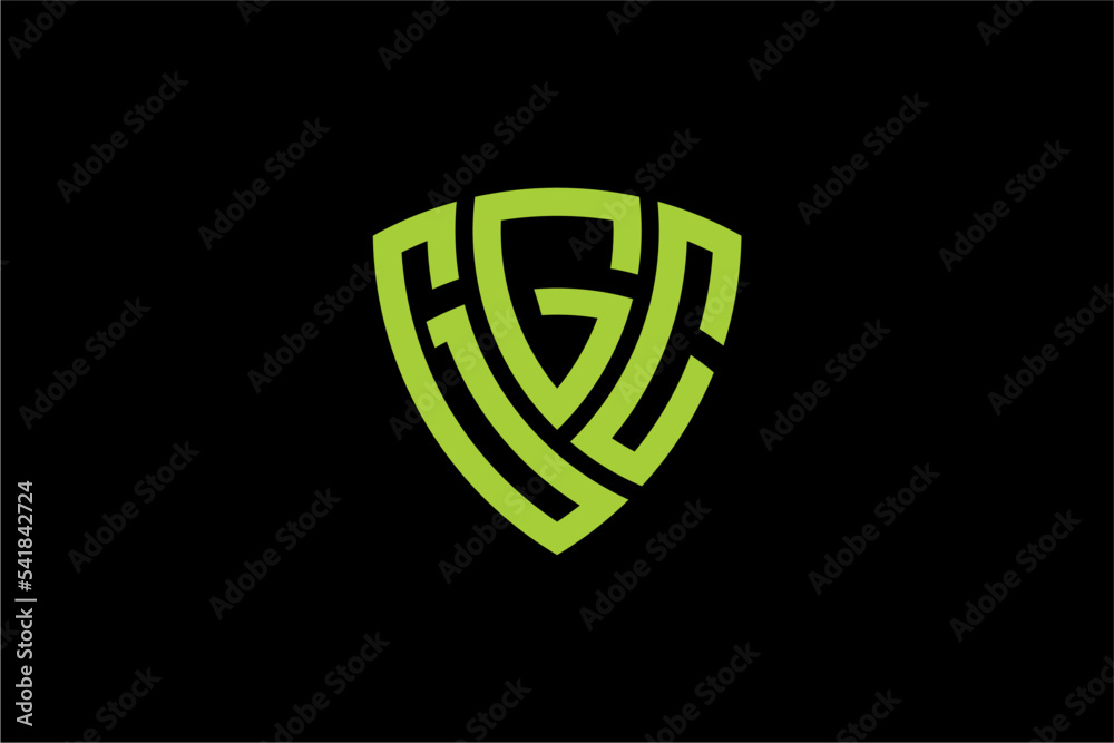 GGC creative letter shield logo design vector icon illustration Stock ...