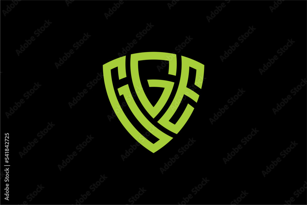 GGE creative letter shield logo design vector icon illustration Stock ...