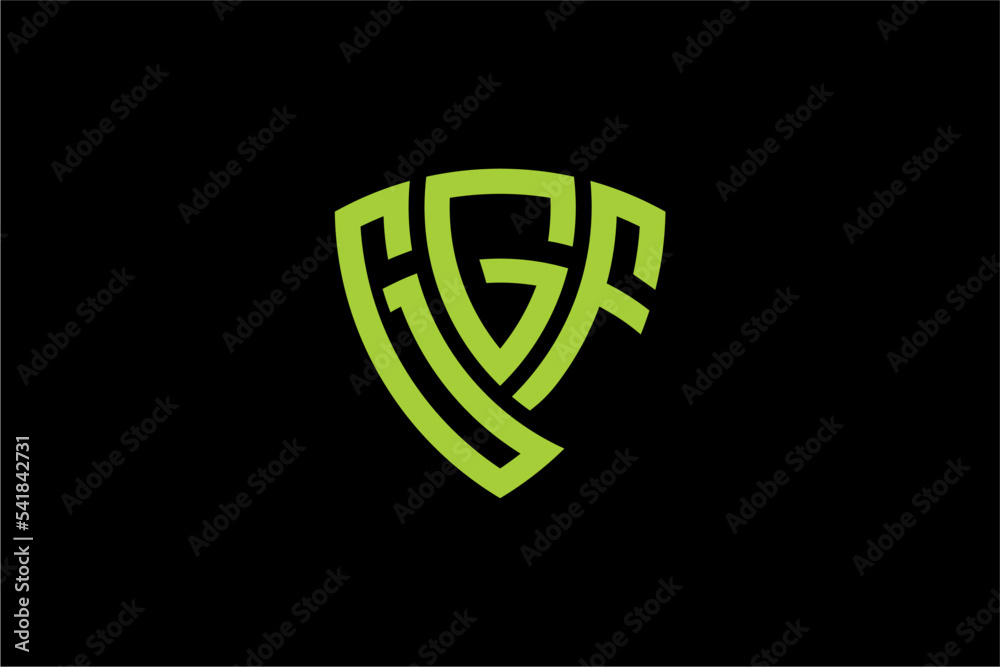 GGF creative letter shield logo design vector icon illustration Stock ...