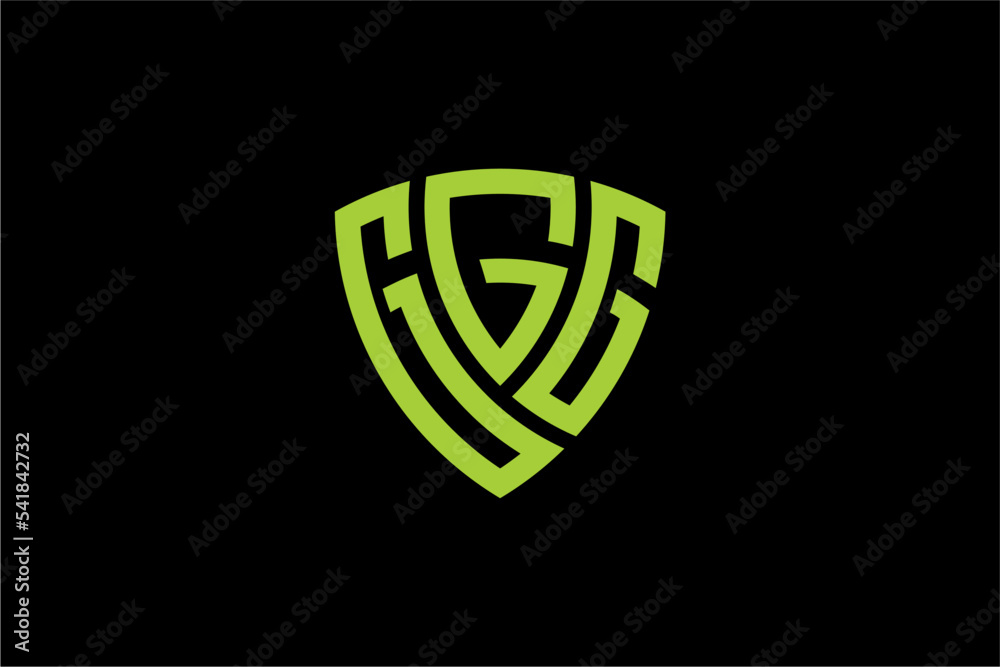 GGG creative letter shield logo design vector icon illustration Stock ...