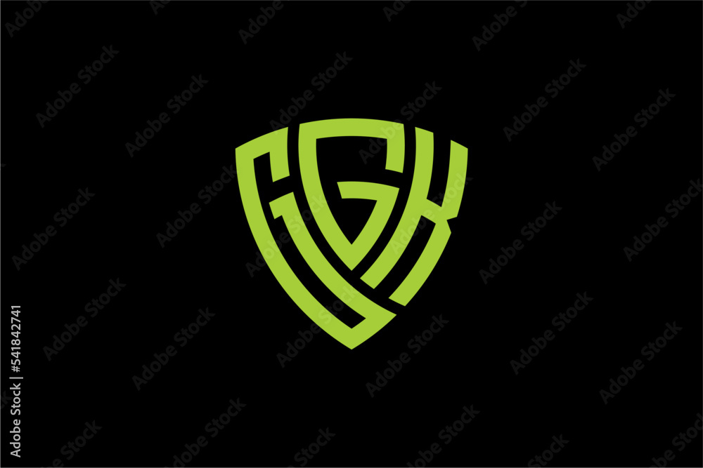 GGK creative letter shield logo design vector icon illustration Stock ...