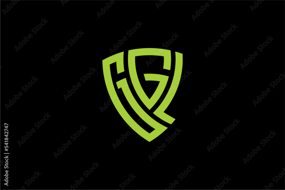 GGL creative letter shield logo design vector icon illustration Stock ...