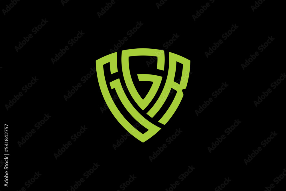 GGR creative letter shield logo design vector icon illustration Stock ...