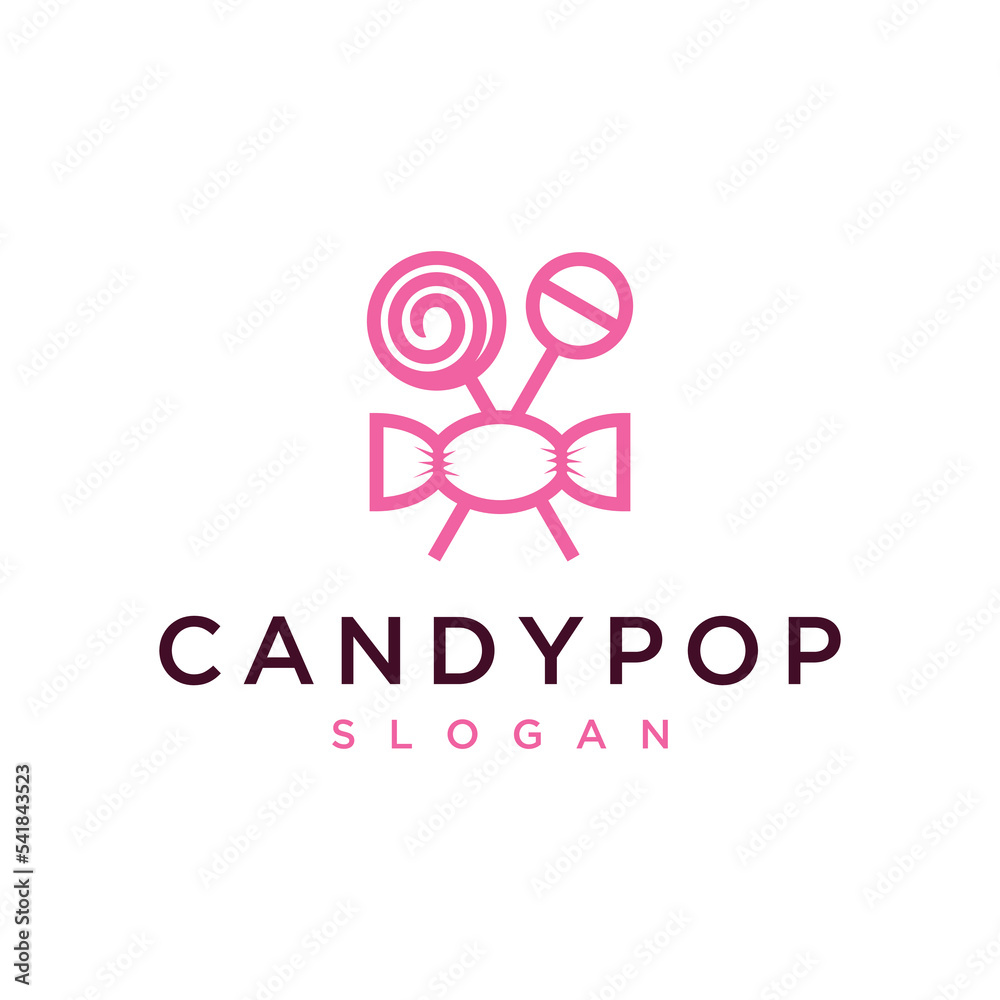 sweet candy logo design template Stock Vector | Adobe Stock