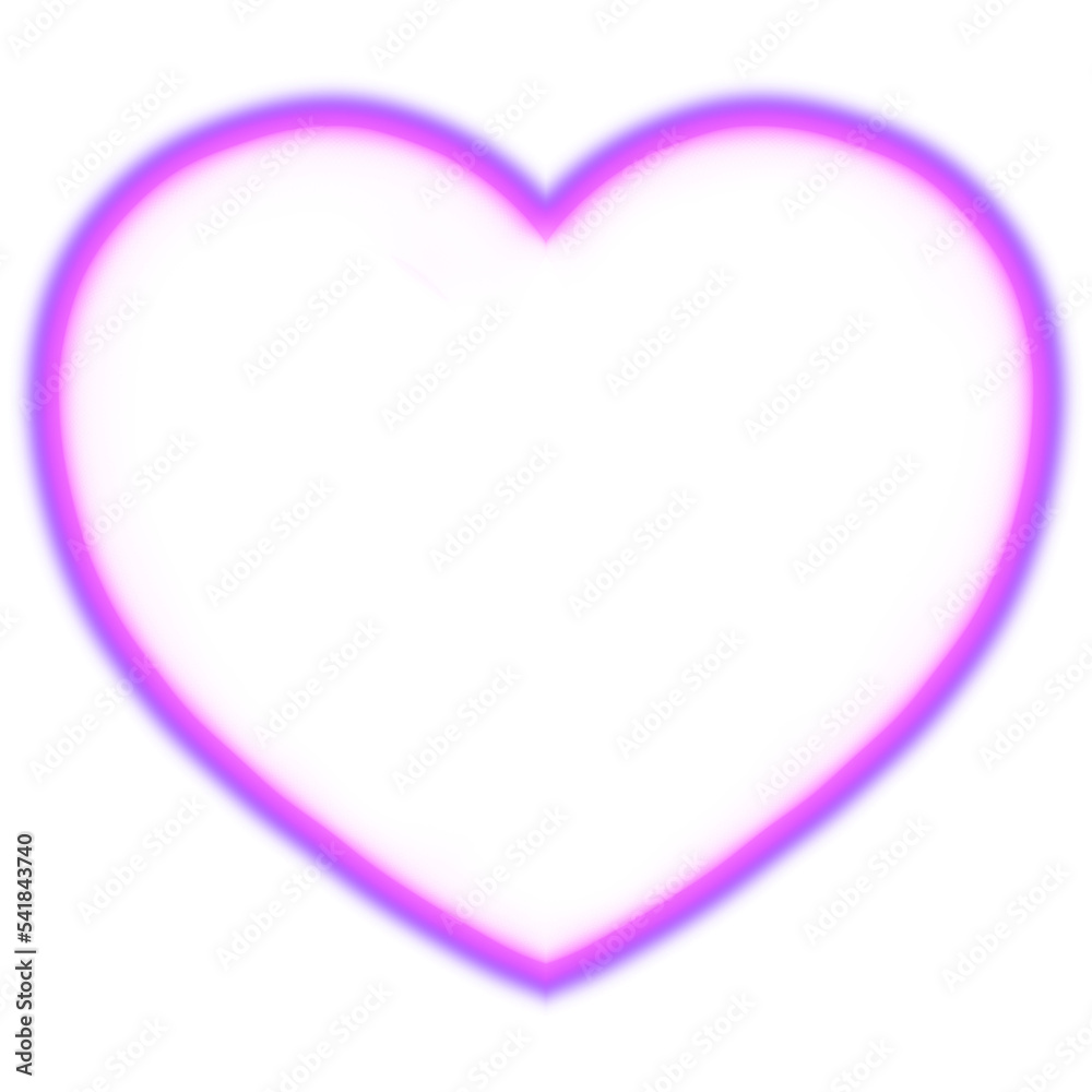 Heart neon. Modern neon glowing heart banner. Abstract neon heart with ...