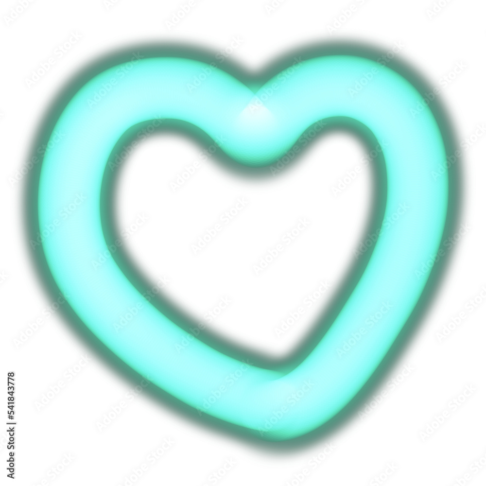 Heart neon. Modern neon glowing heart banner. Abstract neon heart with ...