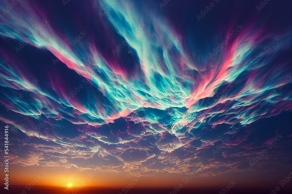 Colorful Universe Scene Inspired by Exploding Cotton Candy Stock ...