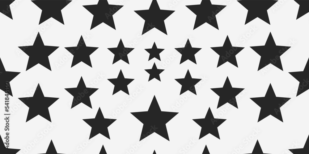 Black stars pattern. Simple pattern with stars seamless. A vector with ...
