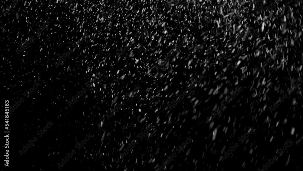 Video „Winter real snowfall effect Snow storm isolated black background ...