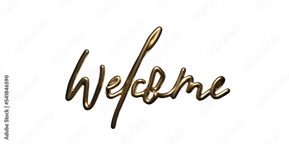 Welcome golden hand written letters transparent png background Stock ...