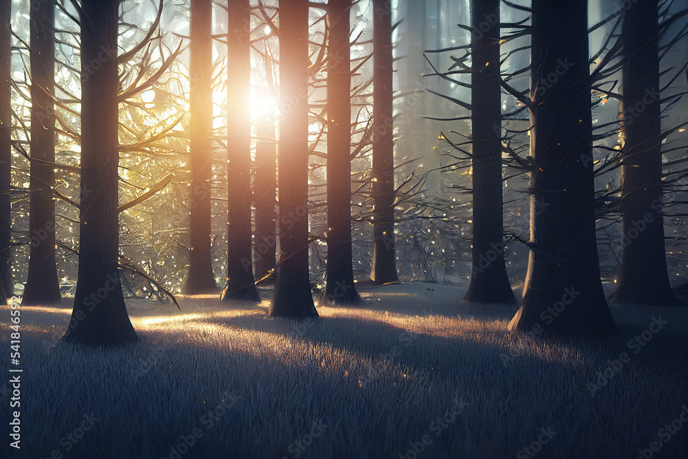 foret de noël Stock Illustration | Adobe Stock