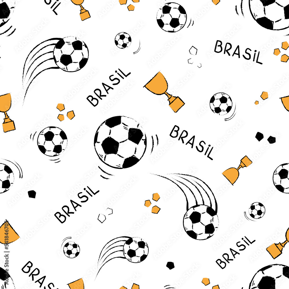 BRASIL FOOTBALL PATTERN WITH TRANSPARENT BACKGROUND. ENDLESS,SEAMLESS ...