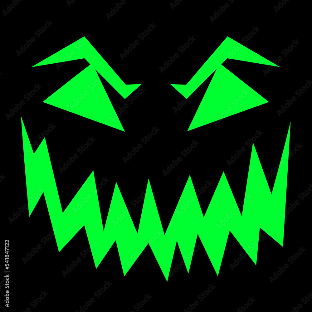 Vecteur Stock Scary Face, print for t-shirt, poster, horror image ...