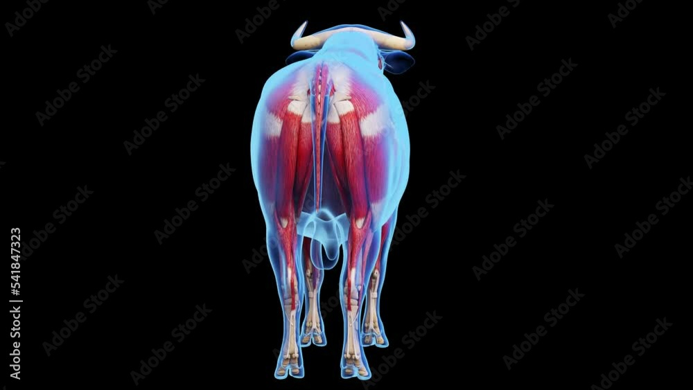 3d rendered medical animation of a cows muscles Stock-Video | Adobe Stock