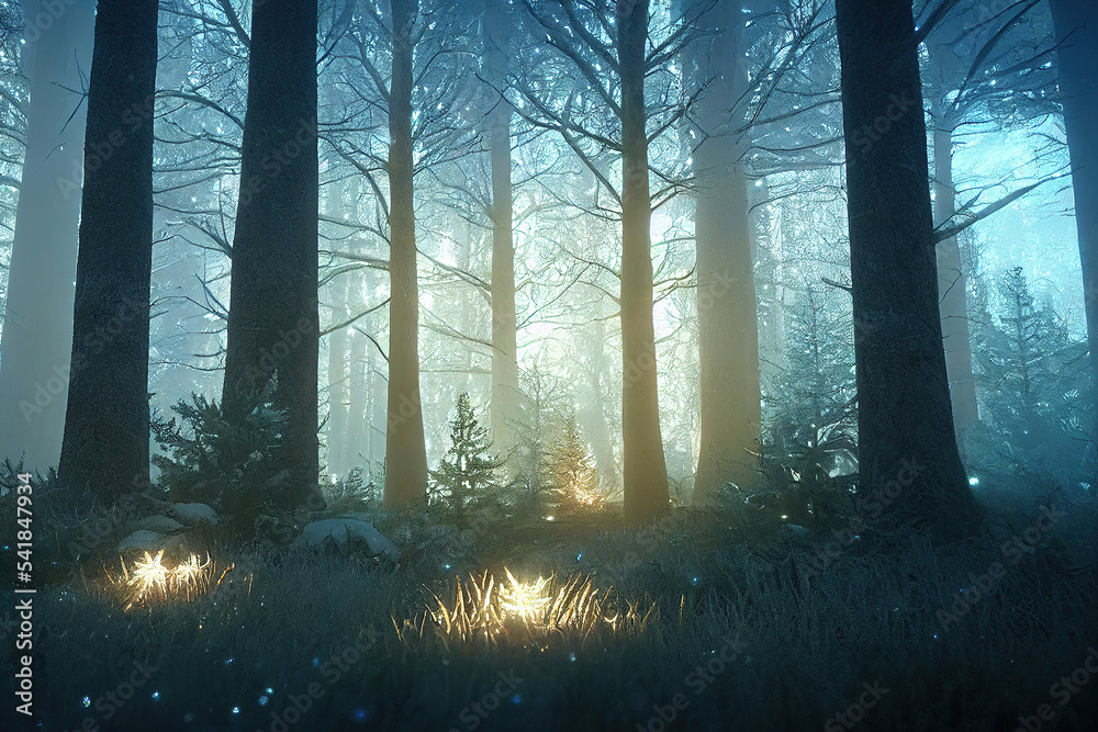 foret de noël Stock-Illustration | Adobe Stock