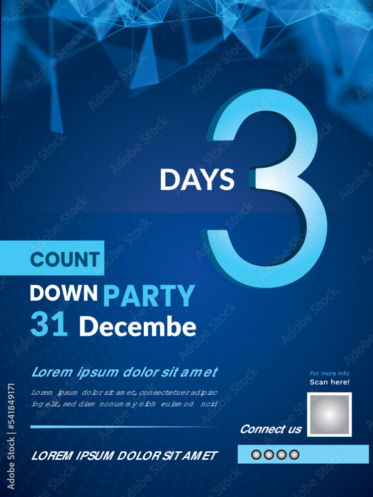 Countdown Party Poster Design Stock Vector | Adobe Stock