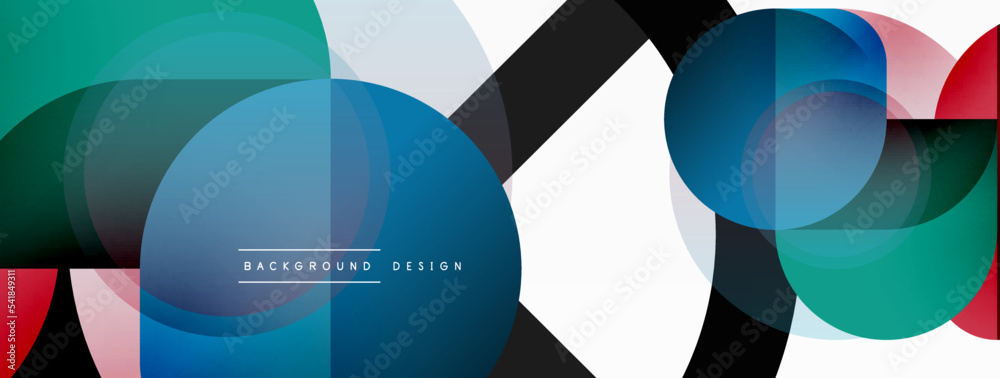 Creative geometric wallpaper. Minimal circle triangle and square line ...