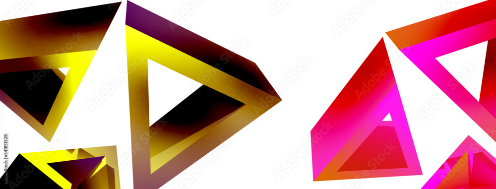 Triangle abstract background. 3d vector basic shape technology or ...