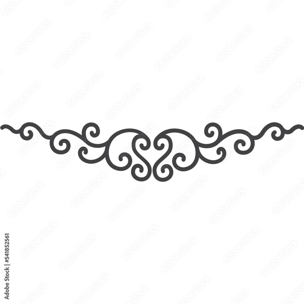 divider border floral and flourish ornament line art. Curved line ...