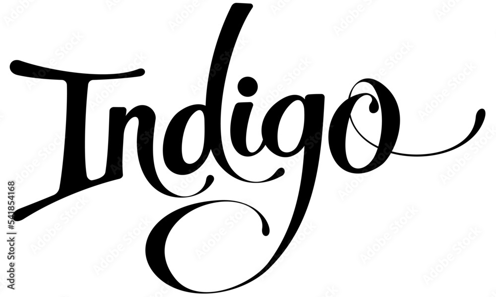 Indigo - custom calligraphy text Stock Vector | Adobe Stock