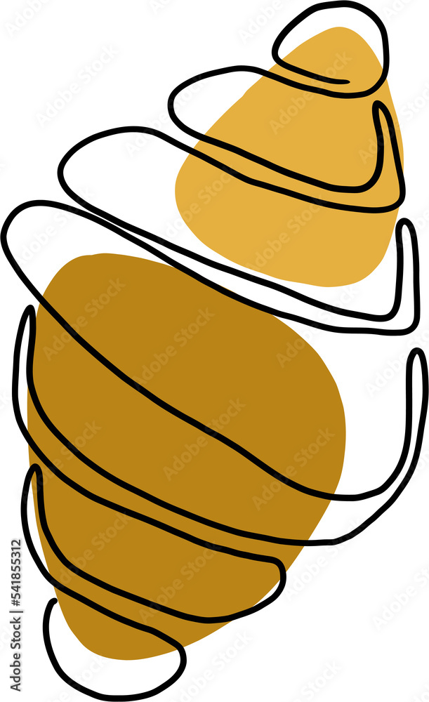simplicity croissant bread freehand continuous line drawing Stock ...