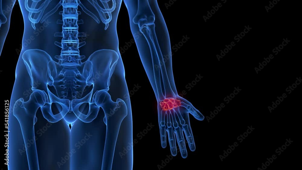 3d rendered medical animation of a painful wrist Stock Video | Adobe Stock