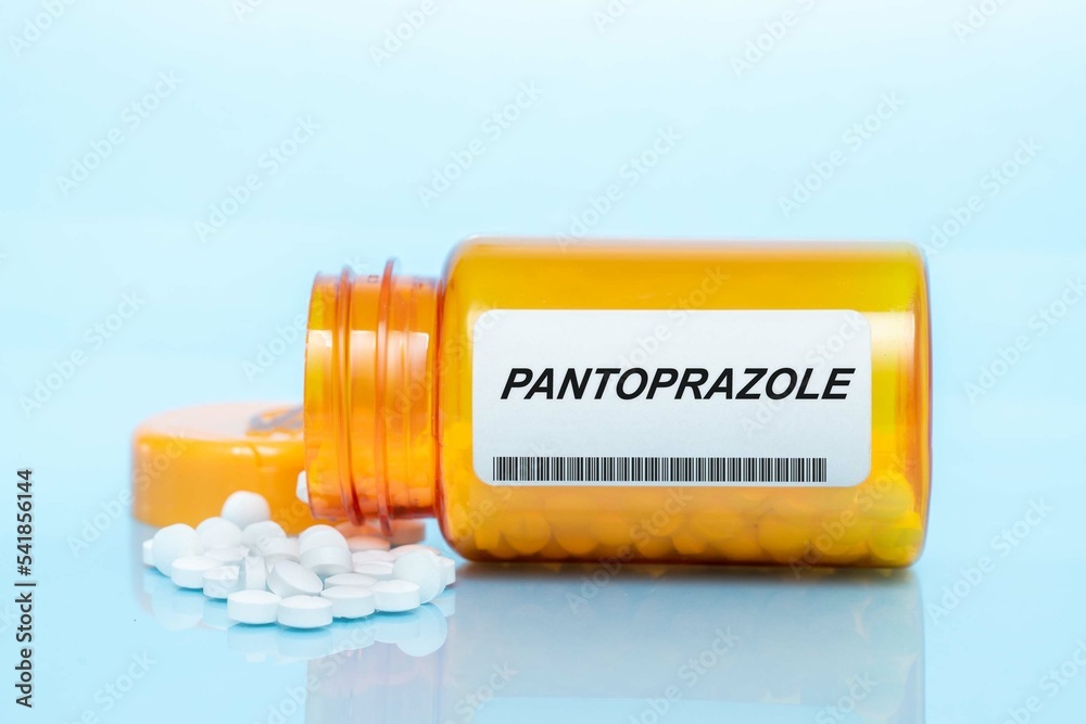 Pantoprazole Drug In Prescription Medication Pills Bottle Stock Photo ...