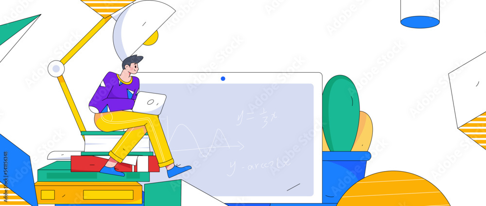 Reading learning remote online education through online classes flat ...