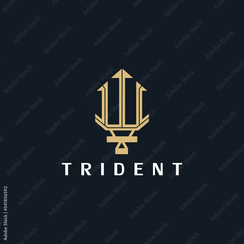 Trident logo icon design template flat vector Stock Vector | Adobe Stock