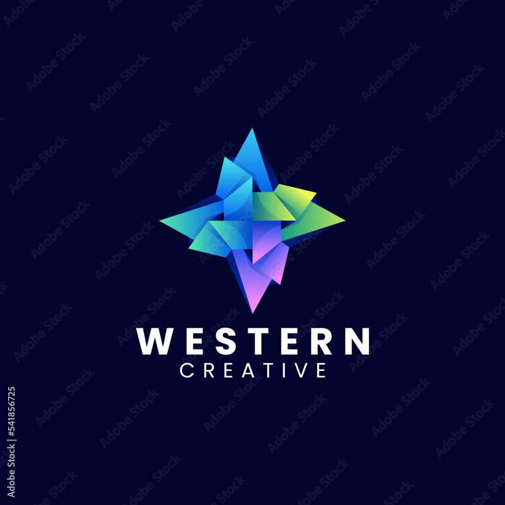 Vector Logo Illustration Western Gradient Colorful Style Stock Vector ...