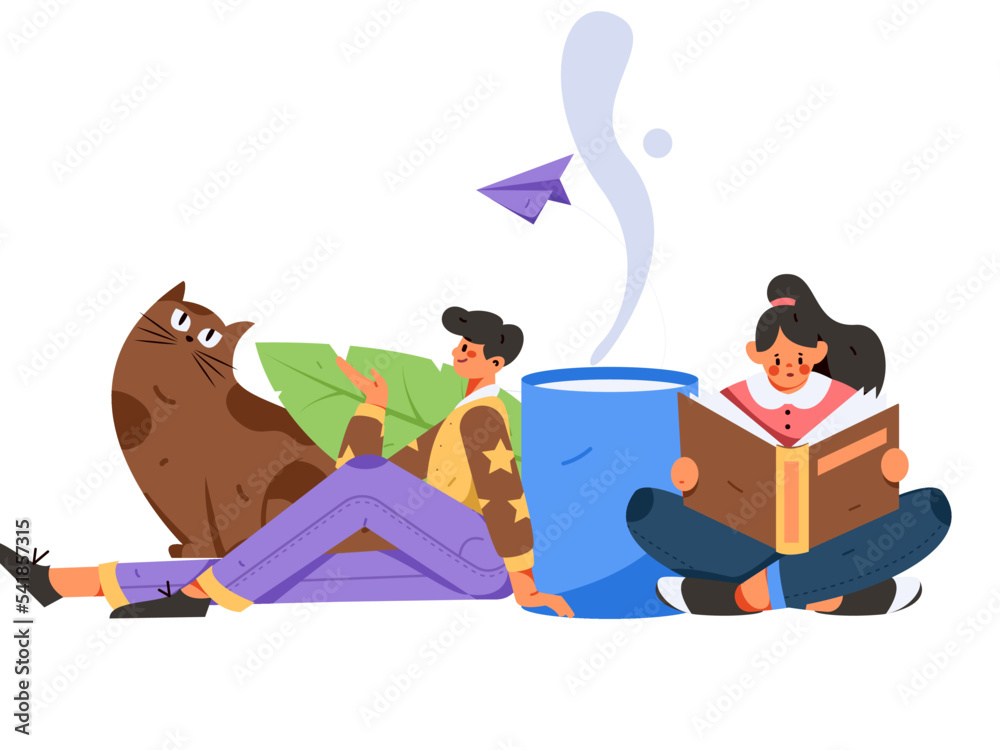 Living room home rest character scene flat vector concept operation ...