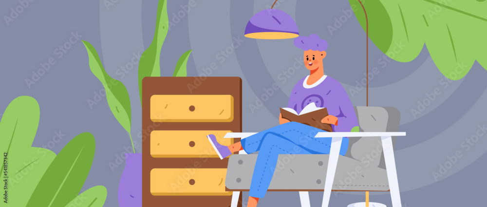 Living room home rest character scene flat vector concept operation ...