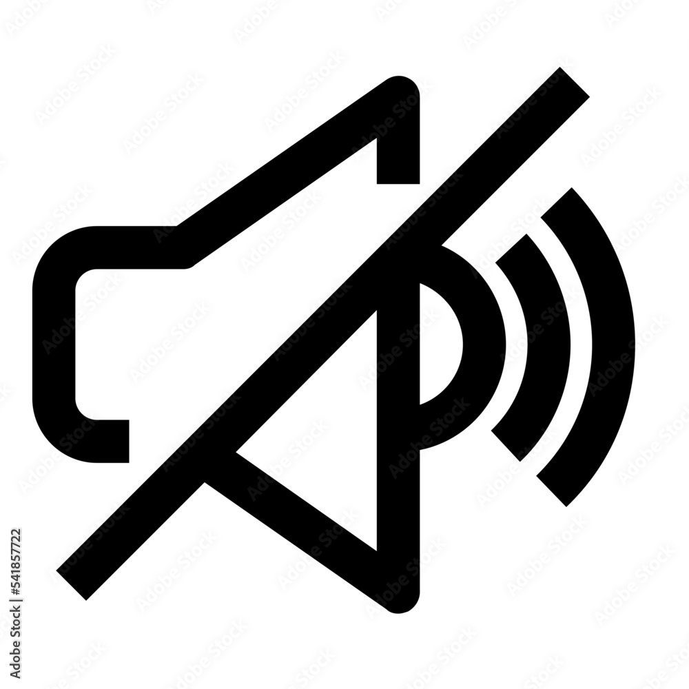 Vecteur Stock Icon No Sound With Style Outline | Adobe Stock