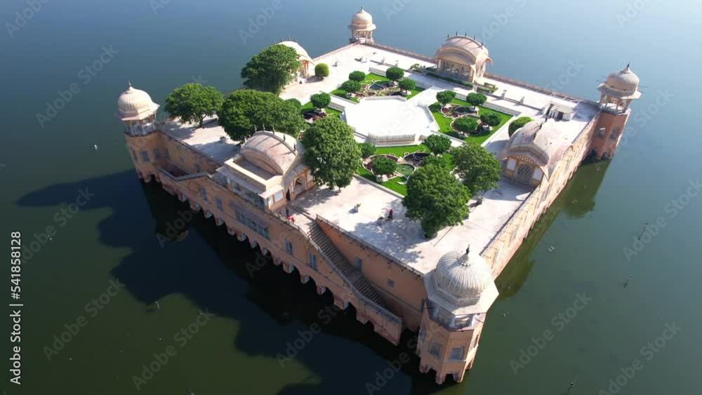 An Aerial Shot of Jal Mahal at Jaipur in Rajasthan,India Stock Video ...