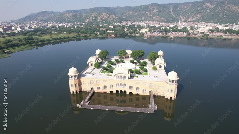 An Aerial Shot of Jal Mahal at Jaipur in Rajasthan,India Stock Video ...