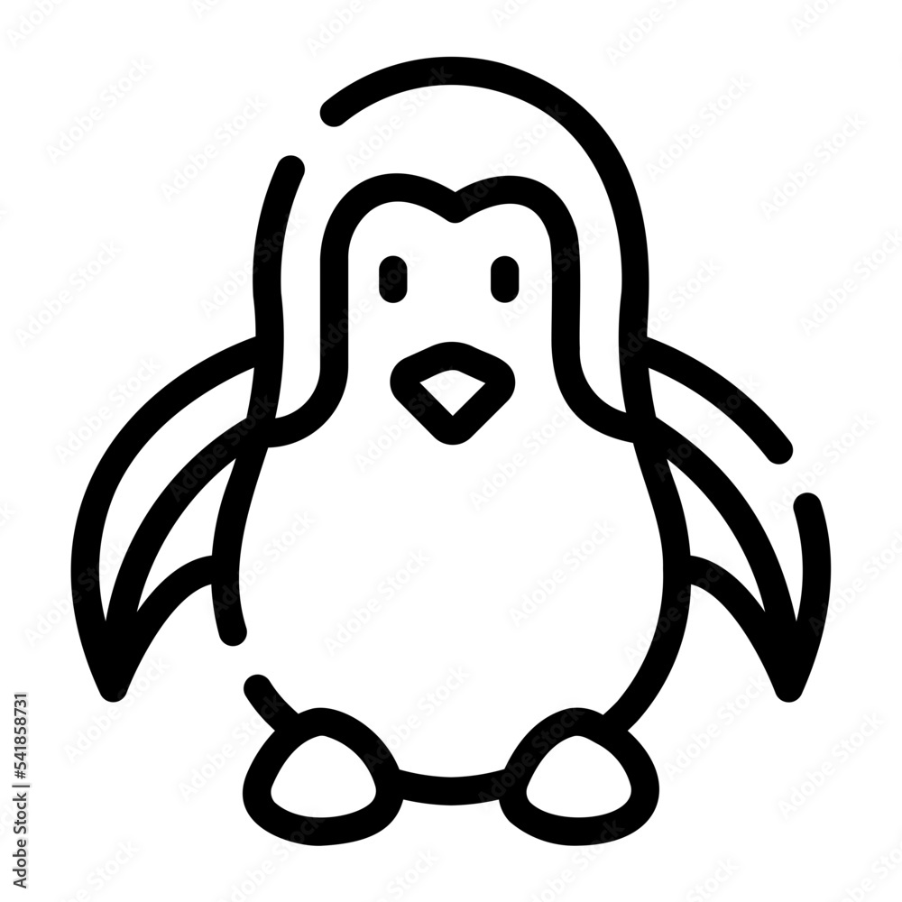 penguin line icon Stock Vector | Adobe Stock
